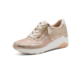Sneaker Jana, Damen, Gr. 38, goldfarben, Textil, Veloursleder, Schuhe Sneaker
