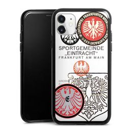DeinDesign iPhone 11 Handy Silikon H&uuml;lle Case schwarz Handyh&uuml;lle Retro Eintracht Frankfurt Official Licensed Product