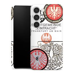 DeinDesign Galaxy S23 Handy Premium Case Smartphone Handyh&uuml;lle Schutzh&uuml;lle matt Retro Eintracht Frankfurt Official Licensed Product Premium Case