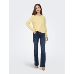 Only Damen Bootcut-Jeans "ONLPOWER MID FLARED PUSHUP DNM GEN332"dunkelblau denim, Gr. XS, unifarben, Denim/Jeans, Obermaterial: 92% Baumwolle, 6%