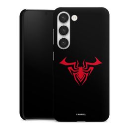 DeinDesign Galaxy S23 Handy Premium Case Smartphone Handyh&uuml;lle Schutzh&uuml;lle matt Spiderman Logo Marvel Premium Case