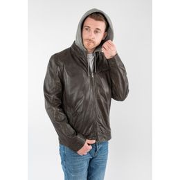 Mauritius Herren Lederjacke "MMBarlo", braun, Gr. S, unifarben, Obermaterial: 100% Schafsleder. Futter: 100% Baumwolle. Kapuze: 55% Baumwolle, 45%