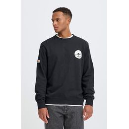 Rundhalspullover Blend "BHSun", Herren, Gr. XL, schwarz (salute), Sweatware, 100% Baumwolle, Basic, normal normal, Rundhals, Pullover Rundhalspullover, Modernes Sweatshirt mit gro&szlig;em Backprint
