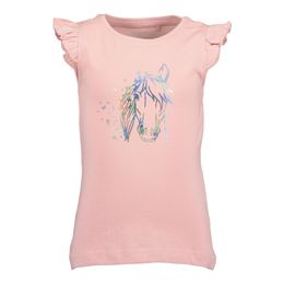 Blue Seven M&auml;dchen T-Shirt, rosa, Gr. 104, bedruckt, unifarben, Single Jersey, Obermaterial: 100% Baumwolle, Shirts, mit tollem Pferdemotiv