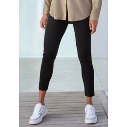 Damen Leggings, French Connection, Gr. 48, schwarz, Obermaterial: 60% Viskose, 35% Polyamid, 5% Elasthan, unifarben, Hosen, mit Logostickerei