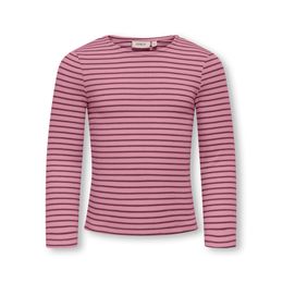 KIDS Only M&auml;dchen Langarmshirt "KMGMAUDE LIFE STRIPE LS TOP JRS NOOS"sea pink stripes:mauve wine, Gr. 98, geringelt, gestreift, Jersey, Obermaterial: