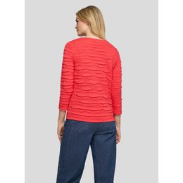 Rabe Damen 3/4-Arm-Shirt, rot, Gr. 36, Strukturmuster, Jersey, Obermaterial: 68% Viskose, 28% Polyester, 4% Elasthan, Shirts, mit Struktur Muster