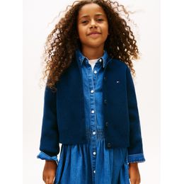 Tommy Hilfiger M&auml;dchen Strickjacke "CHENILLE CARDIGAN"schwarz night navy, Gr. 3, unifarben, Strick, Obermaterial: 100% Polyester, Strickjacken,