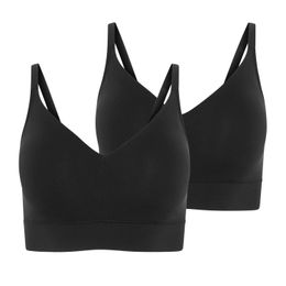 Jockey Damen Bralette "Light Lift Seamfree", Gr. XL, schwarz, Jersey, Obermaterial: 95% Polyamid, 5% Elasthan, unifarben, BHs, ohne B&uuml;gel, ohne