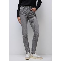 Slim-fit-Jeans Street One, Damen, Gr. 32, L&auml;nge 32, mid grau washed, Jeans, 72% Baumwolle, 27% Polyester, 1% Elasthan, unifarben, lang, Jeans Slim-fit-Jeans, 5-Pocket-Style