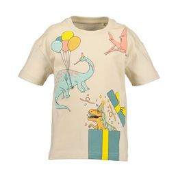Blue Seven Jungen T-Shirt, beige, Gr. 128, bedruckt, unifarben, Single Jersey, Obermaterial: 100% Baumwolle, Shirts, Basic-Stil, bequeme Passform,