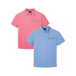 bonprix Damen Poloshirt "Piqu&eacute;-Poloshirt aus reiner Baumwolle (2er Pack)", rot, Gr. 64, Obermaterial: 100% Baumwolle, Shirts, Regular fit, Kurzarm,