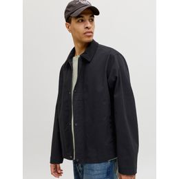 Jack & Jones JACK & JONES Herren Kurzjacke "JJEGRAHAM WORKER JACKET SN"schwarz, Gr. XS, unifarben, Web, Obermaterial: 97% Baumwolle, 3% Elasthan, Jacken, mit