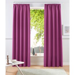 Vorhang OTTO HOME, B:140cm H:245cm, lila, Polyester, Recyceltes Material, Wohnzimmer, Gardinen, "Raja, Gardinen mit Kr&auml;uselband, Vorh&auml;nge