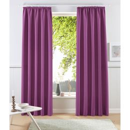 Vorhang OTTO HOME, B:140cm H:225cm, lila, Polyester, Recyceltes Material, Wohnzimmer, Gardinen, "Raja, Gardinen mit Kr&auml;uselband, Vorh&auml;nge
