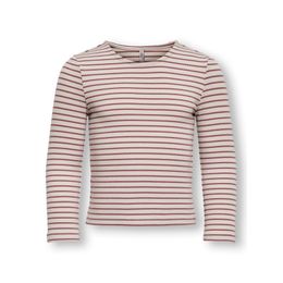 KIDS Only M&auml;dchen Langarmshirt "KMGMAUDE LIFE STRIPE LS TOP JRS NOOS"oatmeal stripes:rose braun, Gr. 104, Shirts