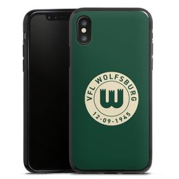 DeinDesign iPhone X Handy Silikon H&uuml;lle Case schwarz Handyh&uuml;lle 80 Jahre Vfl Wolfsburg Official Licensed Product