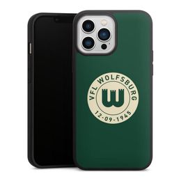 DeinDesign iPhone 13 Pro Max Handy Premium Silikon H&uuml;lle Handyh&uuml;lle schwarz Case 80 Jahre Vfl Wolfsburg Official Licensed Product Silikon Premium Case