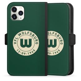DeinDesign iPhone 11 Pro Handy Klapph&uuml;lle Handyh&uuml;lle aus Kunst Leder schwarz Flip Case 80 Jahre Vfl Wolfsburg Official Licensed Product Sideflip mit Lasche