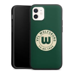 DeinDesign iPhone 12 mini Handy Premium Silikon H&uuml;lle Handyh&uuml;lle schwarz Case 80 Jahre Official Licensed Product Vfl Wolfsburg Silikon Premium Case