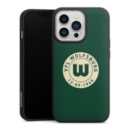 DeinDesign iPhone 13 Pro Handy Premium Silikon H&uuml;lle Handyh&uuml;lle schwarz Case 80 Jahre Vfl Wolfsburg Official Licensed Product Silikon Premium Case
