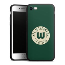 DeinDesign iPhone SE (2020) Handy Premium Silikon H&uuml;lle Handyh&uuml;lle schwarz Case Vfl Wolfsburg Official Licensed Product 80 Jahre Silikon Premium Case