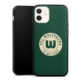 DeinDesign iPhone 12 mini Handy Slim Case extra d&uuml;nn Silikon Handyh&uuml;lle schwarz H&uuml;lle 80 Jahre Vfl Wolfsburg Official Licensed Product Silikon Slim Case