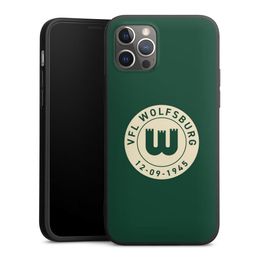 DeinDesign iPhone 12 Pro Handy Premium Silikon H&uuml;lle Handyh&uuml;lle schwarz Case 80 Jahre Official Licensed Product Vfl Wolfsburg Silikon Premium Case