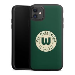 DeinDesign iPhone 11 Handy Premium Silikon H&uuml;lle Handyh&uuml;lle schwarz Case 80 Jahre Official Licensed Product Vfl Wolfsburg Silikon Premium Case