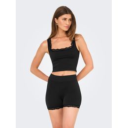 Only Damen Bustier "ONLVICKY LACE SINGLET SQUARE NECK ACC", Gr. S, schwarz, Jersey, Obermaterial: 90% Polyamid, 10% Elasthan, unifarben, BHs,