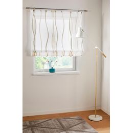 Raffrollo OTTO HOME, B:45cm H:140cm, beige, Voile, Obermaterial: 100% Polyester, K&uuml;che, Raffrollos, "Dimona", Transparent, Voile, Polyester, Wellen