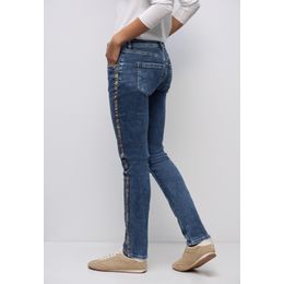 Street One Damen Comfort-fit-Jeansmedium blau wash, Gr. 34, unifarben, Jeans, 77% Baumwolle, 20% Polyester, 3% Elasthan, Jeans, Middle Waist