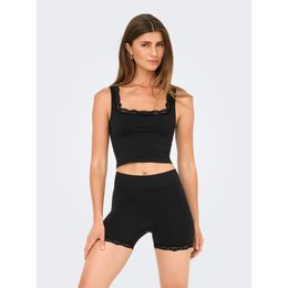 Only Damen Bustier "ONLVICKY LACE SINGLET SQUARE NECK ACC", Gr. M, schwarz, Jersey, Obermaterial: 90% Polyamid, 10% Elasthan, unifarben, BHs,