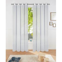 Gardine OTTO HOME, B:140cm H:225cm, grau, Polyester, Gardinen, "Dolly", Transparent, Gewebt, Polyester