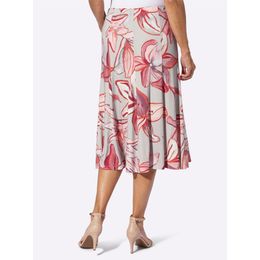 Lady Damen Jerseyrockhellgrau, koralle, bedruckt, Gr. 36, bedruckt, gebl&uuml;mt, gemustert, mehrfarbig, 95% Viskose, 5% Elasthan, R&ouml;cke