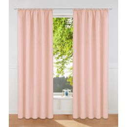 Vorhang OTTO HOME, B:140cm H:145cm, rosa, Polyester, Recyceltes Material, Wohnzimmer, Gardinen, "Raja, Gardinen mit Kr&auml;uselband, Vorh&auml;nge