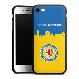 DeinDesign iPhone SE (2020) Handy Premium Silikon H&uuml;lle Handyh&uuml;lle schwarz Case Eintracht Braunschweig Official Licensed Product Logo Silikon Premium Case