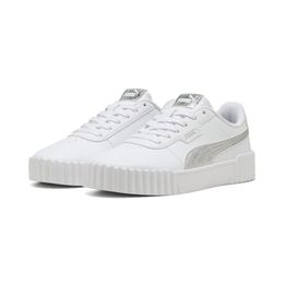 Puma Damen Sneaker "Carina 3.0 Metallic Whisper Sneakers Damen", Gr. 35,5, wei&szlig;, Obermaterial: Synthetik, Textil. Futter: Textil. Innensohle: Textil.