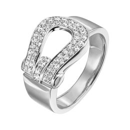 Jobo Damen Fingerring, 56, Silber 925 (Sterlingsilber), silber, Silber 925 (Sterlingsilber), Fingerringe, 925 Silber mit 55 Zirkonia