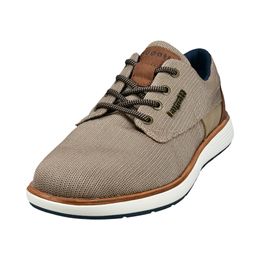Bugatti Herren Schn&uuml;rschuh, Gr. 44beige, Textil, Schuhe, Schn&uuml;rschuh, Halbschuh mit Kontrastbesatz an der Ferse