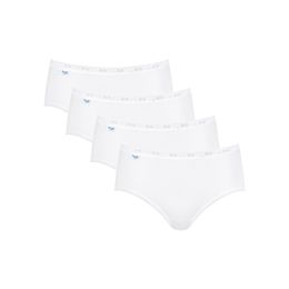 Sloggi Damen Midislip "Basic+", Gr. 40, wei&szlig;, Single Jersey, Obermaterial: 95% Baumwolle, 5% Elasthan, gepflegt, Unterhosen, perfekter Sitz, feminin,