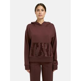 Milano Italy Damen Kapuzensweatshirtvino, Gr. L, bedruckt, Sweatware, Material: 60% Viskose, 35% Polyamid, 5% Elasthan, Sweatshirts, mit