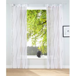 Schiebegardine OTTO HOME, B:57cm H:265cm, grau, Voile, Polyester, Wohnzimmer, Gardinen, "Dimona", 2er-Set, Fertiggardine, inkl. Beschwerungsstange,