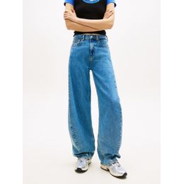 Tommy Jeans Damen Loose-fit-Jeans "ELLA MID BARREL BJ4138", blau, Gr. 28, Denim/Jeans, Obermaterial: 99% Baumwolle, 1% Elasthan, Jeans, aus