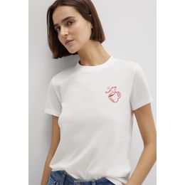 Mavi Damen T-Shirt "WOMEN PRINTED TSHIRT"antique wei&szlig;, Gr. XS, bedruckt, 100% Baumwolle, Shirts, T-Shirt Oversize