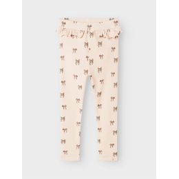 LIL' ATELIER M&auml;dchen Leggings "NMFGAVO EFI SLIM LEGGING LIL NOOS", rosa, Gr. 122, bedruckt, Jersey, Obermaterial: 57% Baumwolle, 38% Lyocell, 5%