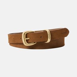 Calvin Klein Damen Lederg&uuml;rtelbraun, antique light gold, Gr. 100, unifarben, Rindsleder, G&uuml;rtel, mit Logopr&auml;gung