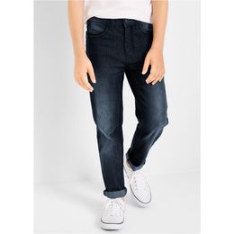 bonprix Jungen Slim-fit-Jeans, blau, Gr. 158, Obermaterial: 82% Baumwolle, 17% Polyester, 1% Elasthan, Jeans, mit Stretch-Material, mit verstellbarem