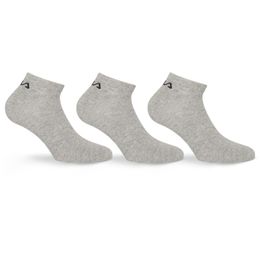 Fila Damen Socken "UNISEX INVISIBLE PLAIN SOCKS", Gr. 39, grau, Baumwolle, Elasthan, Polyester, Socken, mit eingestricktem Logo an der Ferse