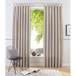 Vorhang OTTO HOME, B:140cm H:175cm, beige, Polyester, Recyceltes Material, Wohnzimmer, Gardinen, "Raja", 2er-Set, Bestseller, einfarbig, modern,